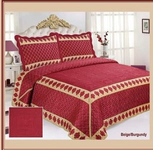 DAMASCUS VELVET BEDSPREAD 3 PC SET | Unidos Textile