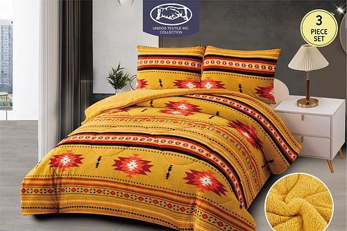 Aztec Yellow Flannel Borrego 3pc | Unidos Textile